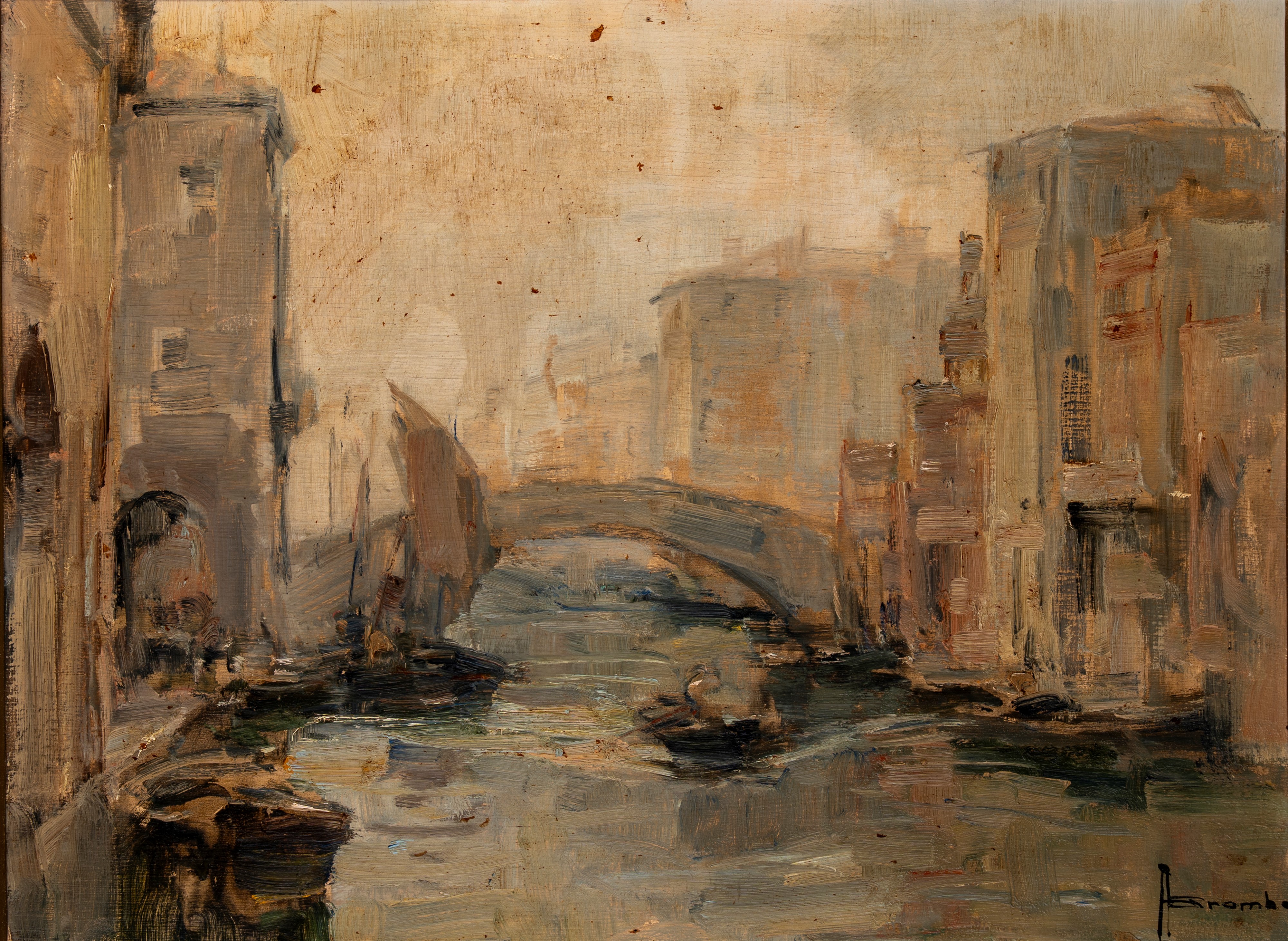 Angelo Brombo - Chioggia, foggy day | 19th and Early 20th Century Art ...