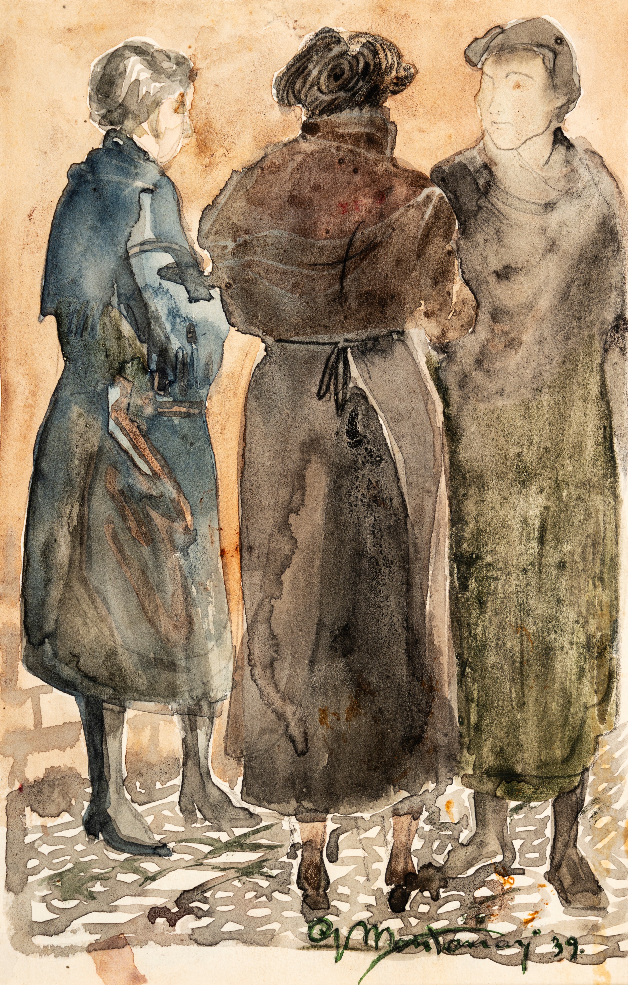 Giuseppe Montanari - Le tre comari 1939 | Arte Figurativa tra XIX e XX ...
