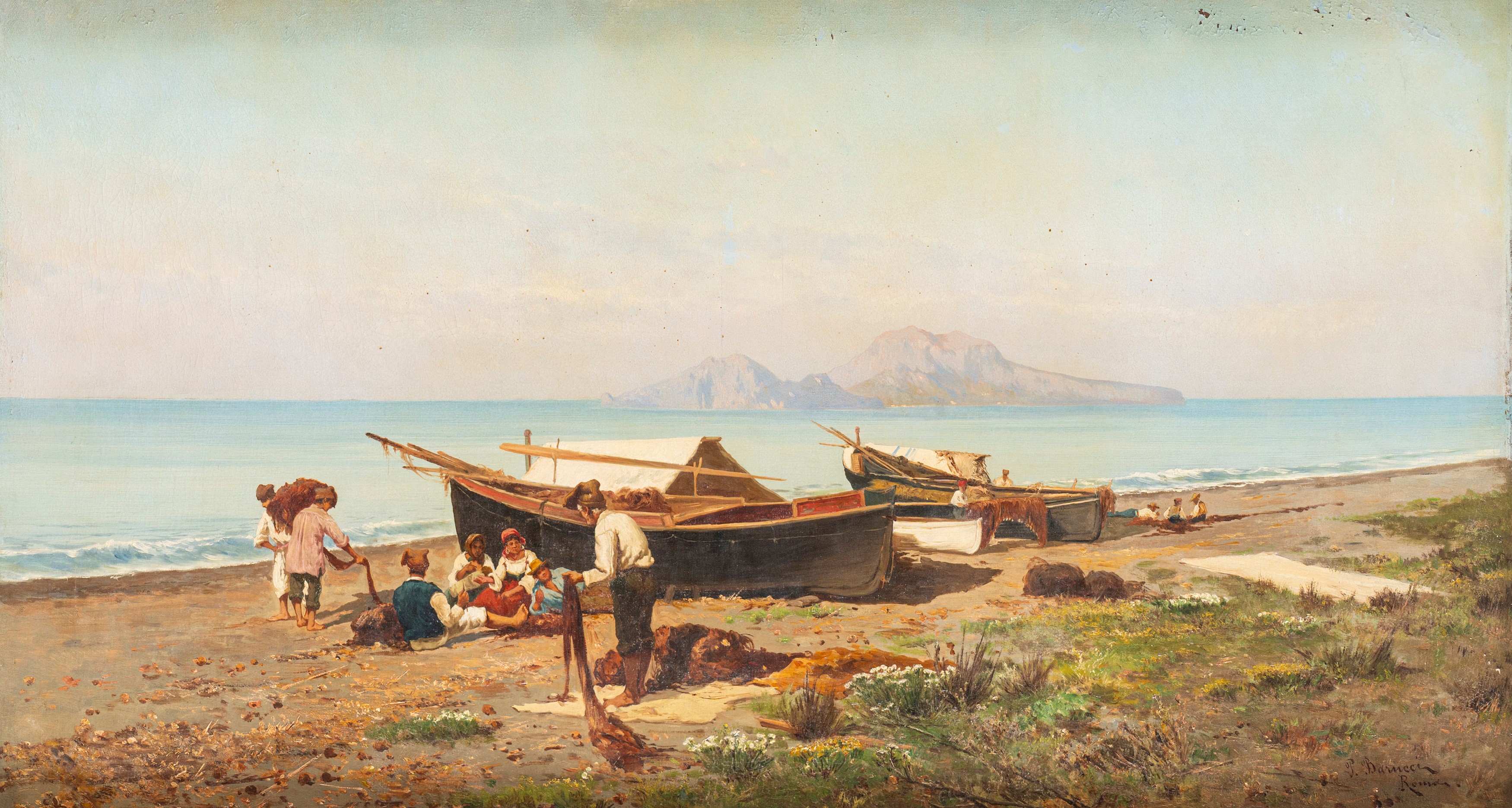 Pietro Barucci - La riparazione delle reti | Arte Figurativa tra XIX e ...