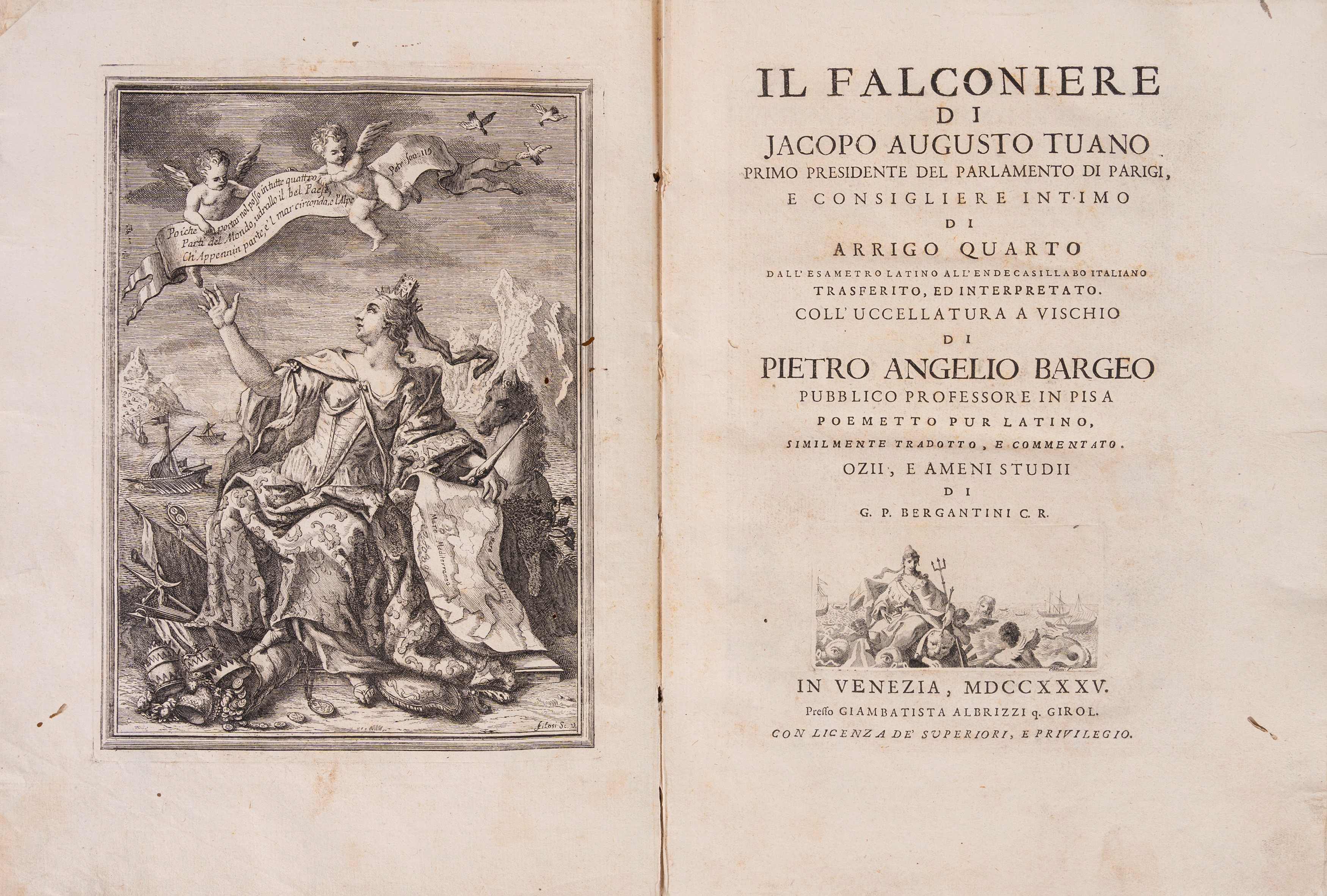 Thou, Jacques Auguste de - The Falconer 1735 | Books, Autographs ...