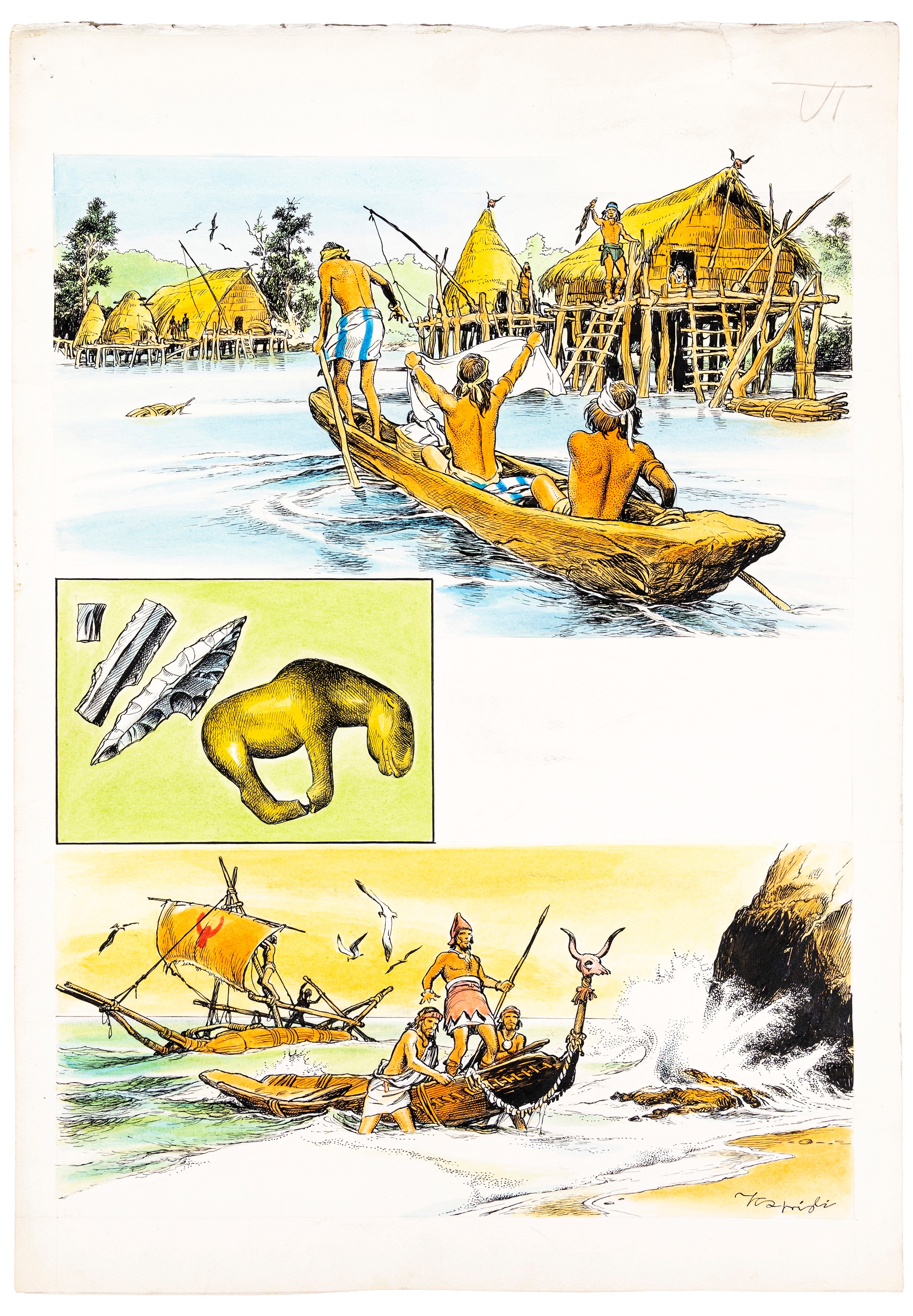 Franco Caprioli - Le palafitte 1960s | Masters of Comic Art | Finarte ...