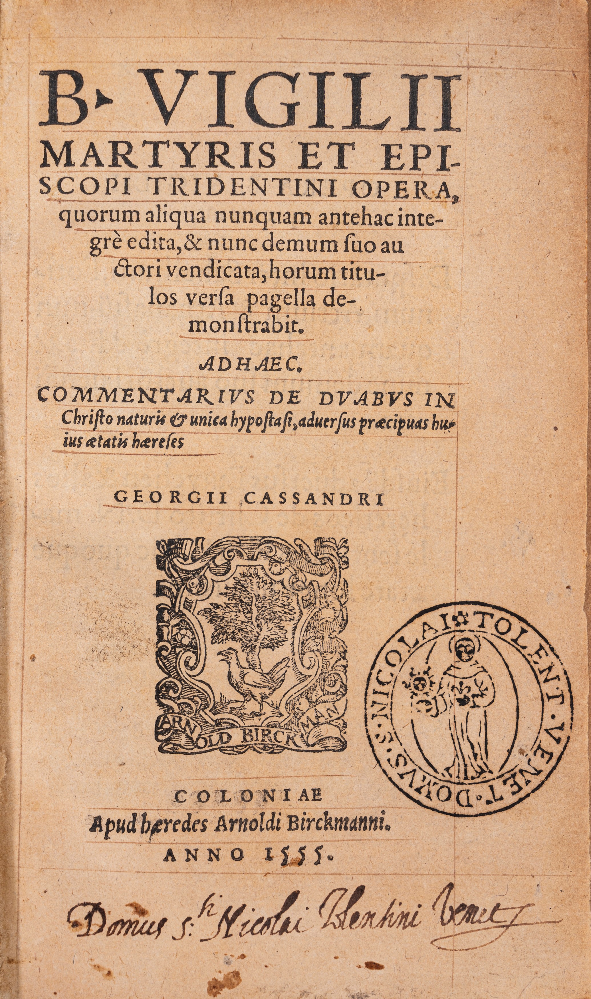 Vigilio, Santo / Cassander, Georgius - Work - Commentarius de duabus in ...