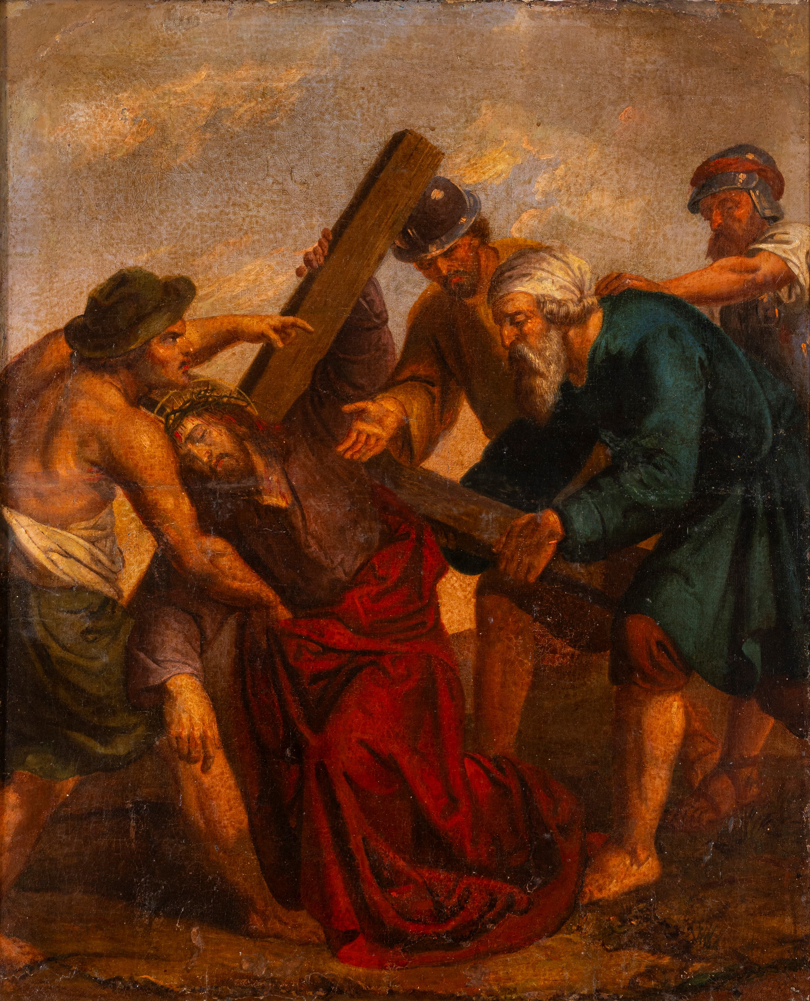 Maniera di Rubens - Christ at Calvary with Simon of Cyrene | Antique ...