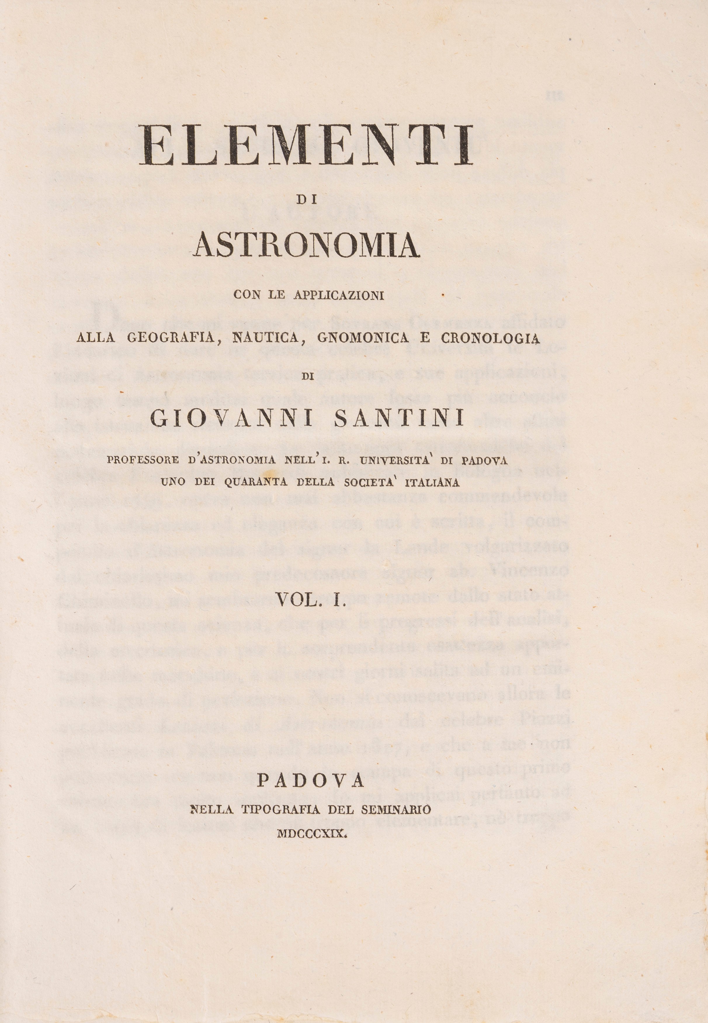 Santini, Giovanni - Elements of astronomy 1819 | Science Books ...
