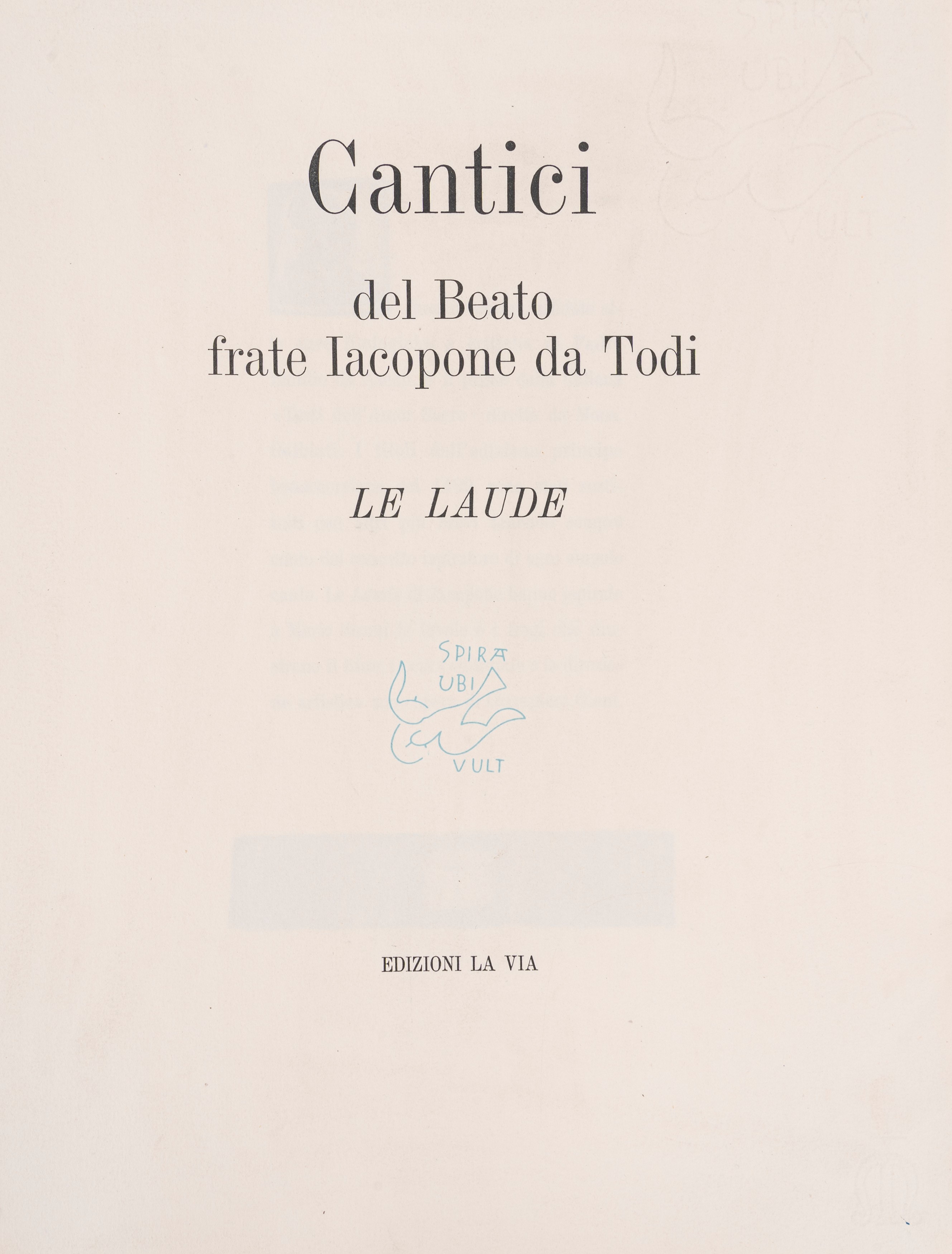 Sironi, Mario - Canticles of Blessed Brother Jacopone of Todi The Laude ...