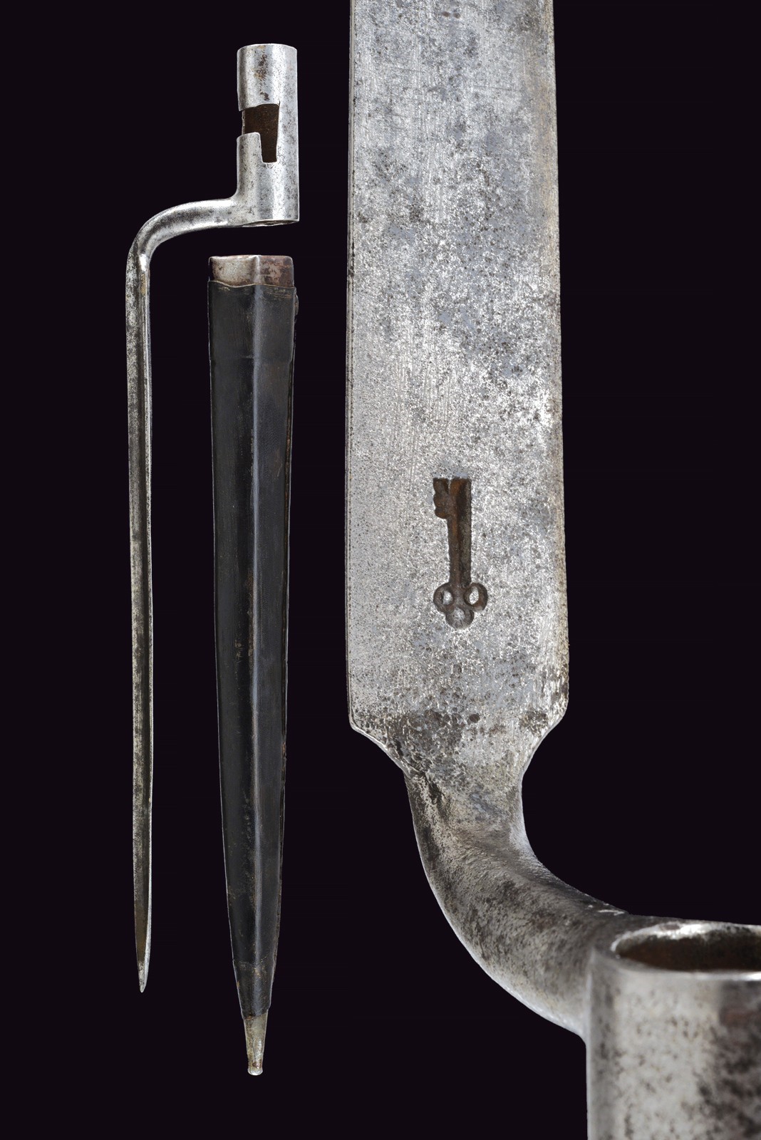 Baionetta a manicotto mod. 1767 per fucile d'artiglieria mod. 1772 ...