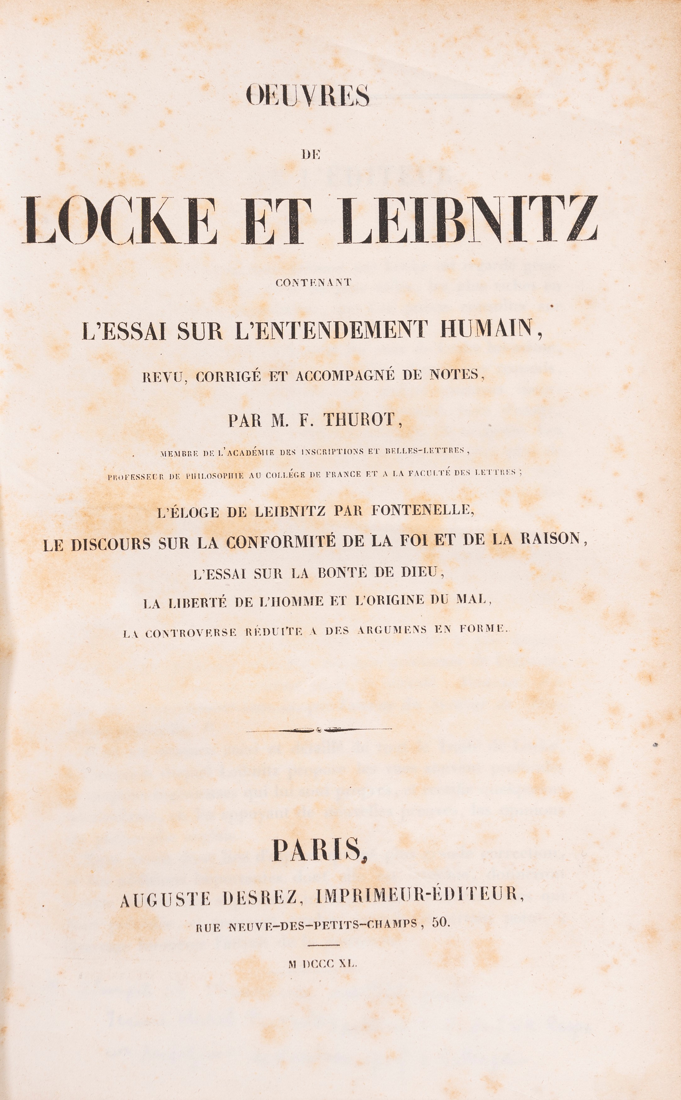 Leibniz, Gottfried Wilhelm von - La logique de Leibniz d'après des ...