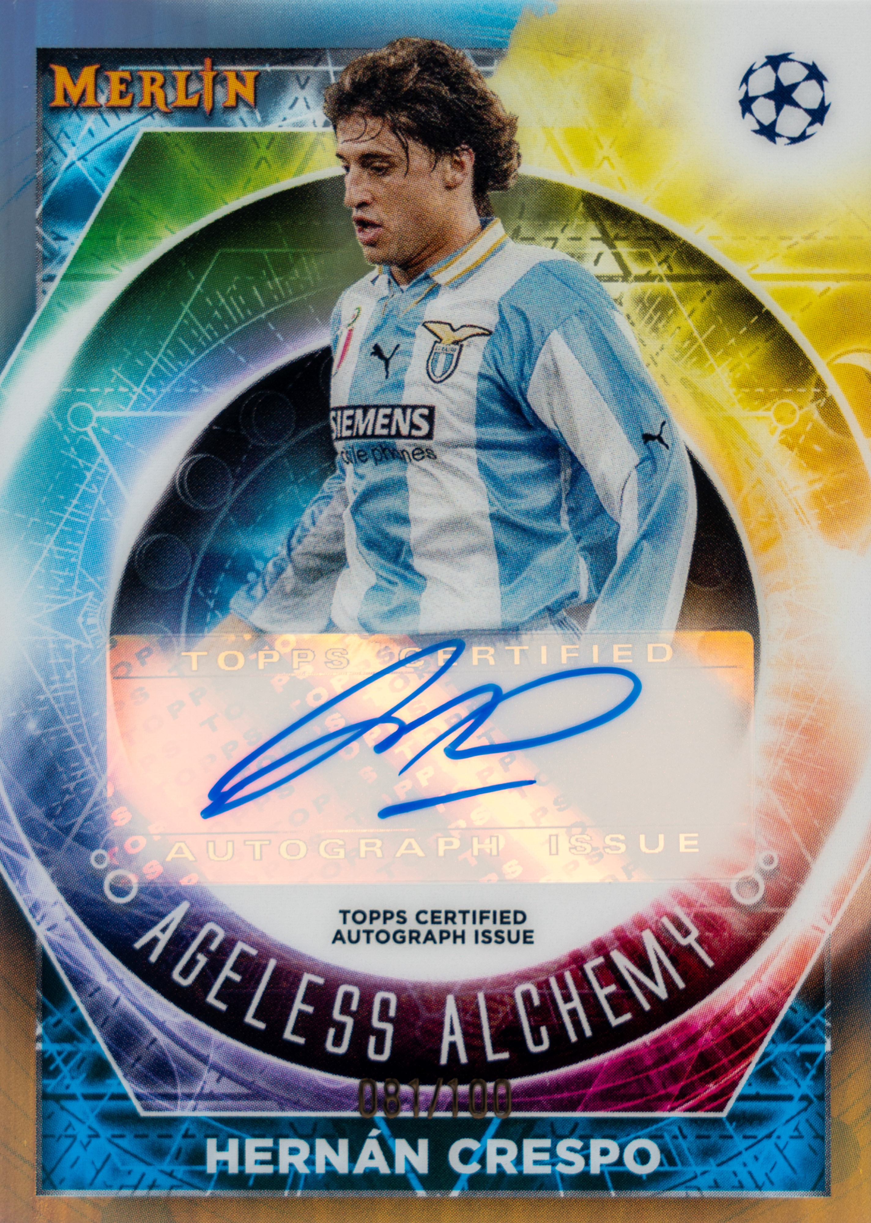 Hernán Crespo - Hernán Crespo - Signed Card - Lazio - Topps Merlin UCC ...