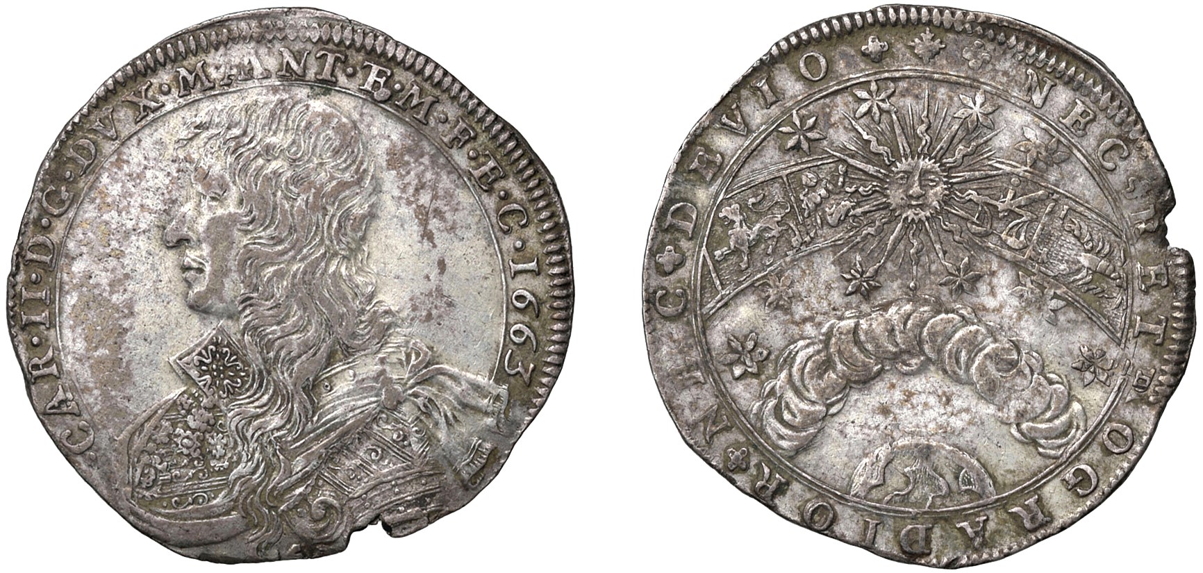 Ducato di Mantova - CHARLES II GONZAGA-NEVERS (1647 - 1665) – 60 Soldi ...