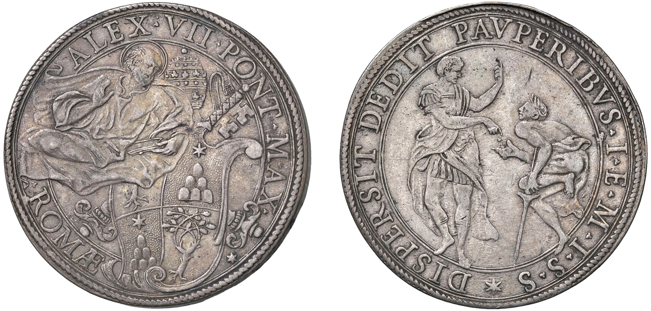 Stato Pontificio - ALESSANDRO VII, Fabio Chigi (1655 - 1667) - Piastra ...