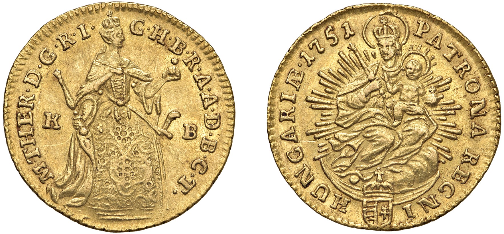 Ungheria - MARIA THERESA OF HABSBURG (1740 - 1780) – Ducat 1751 ...
