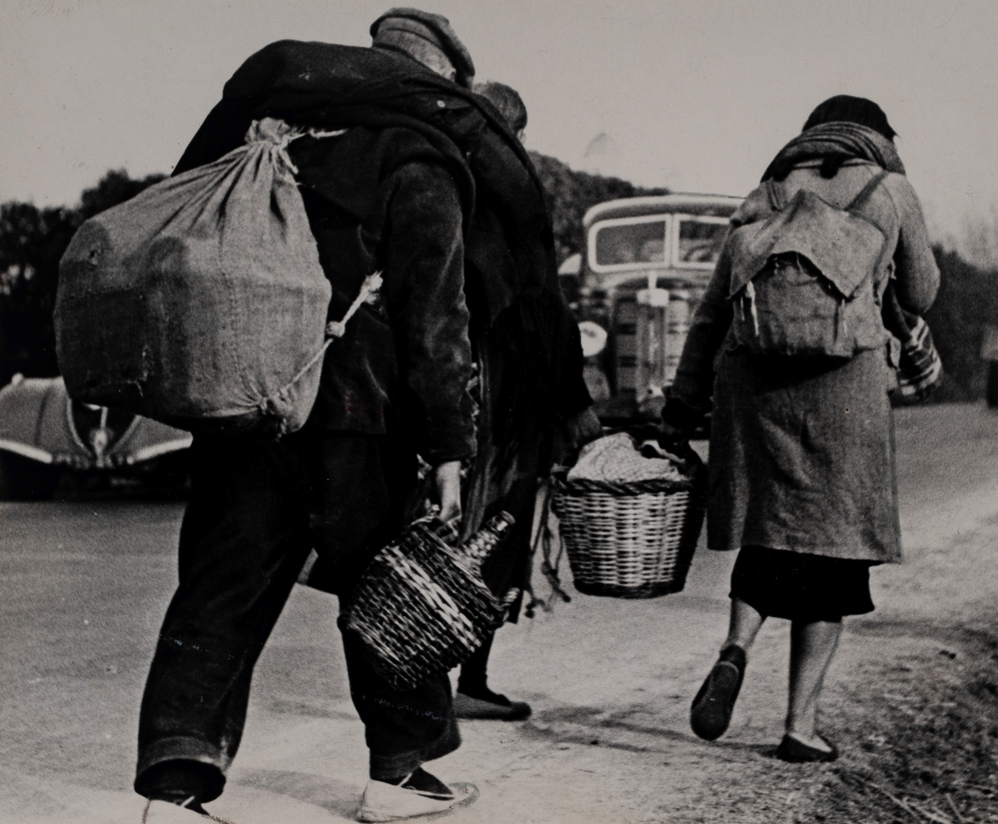 Robert Capa - Tragedy of Spain: People fleeing Barcelona, January 1939 ...