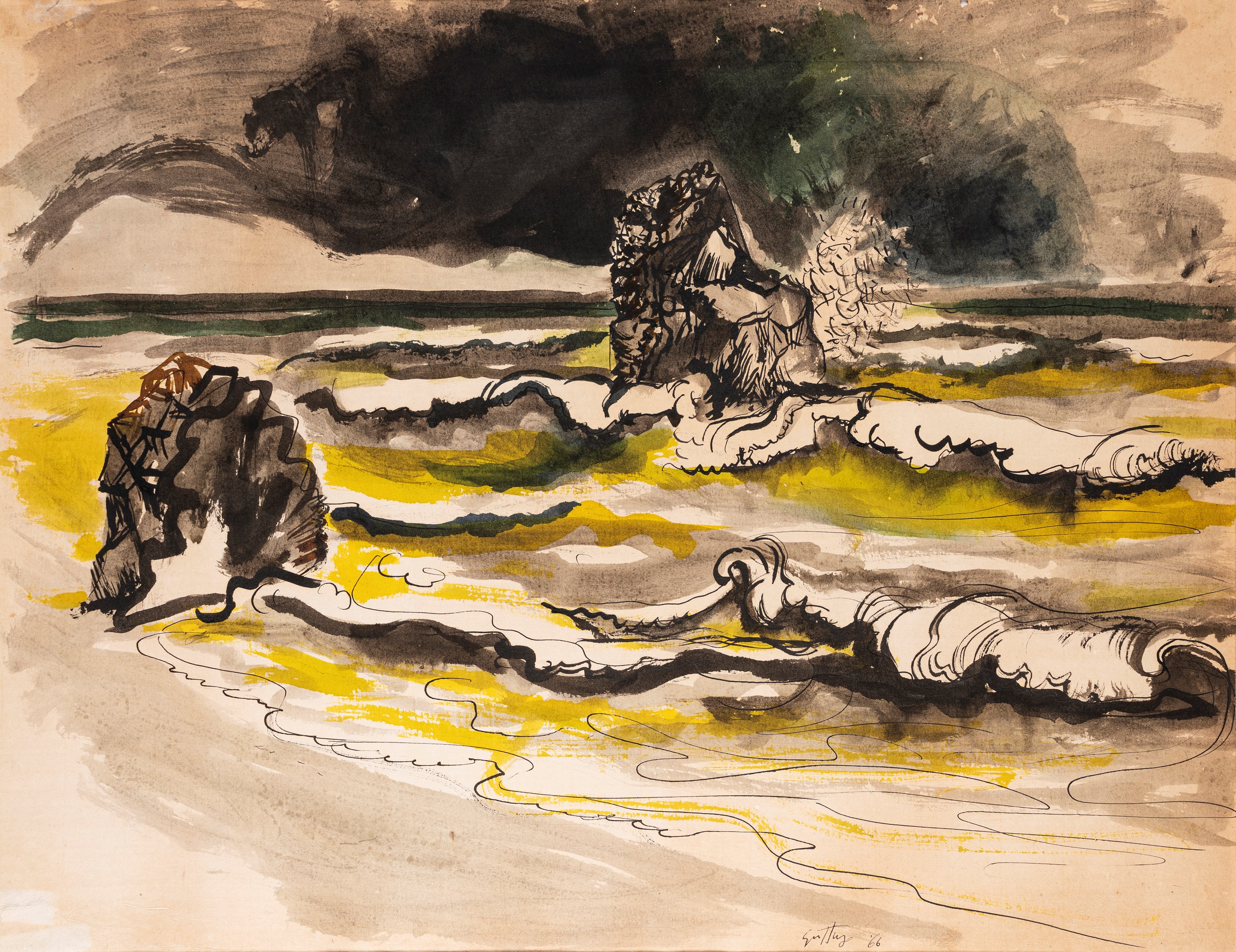 Renato Guttuso - Marina con onde 1966 | Modern and Contemporary Art ...