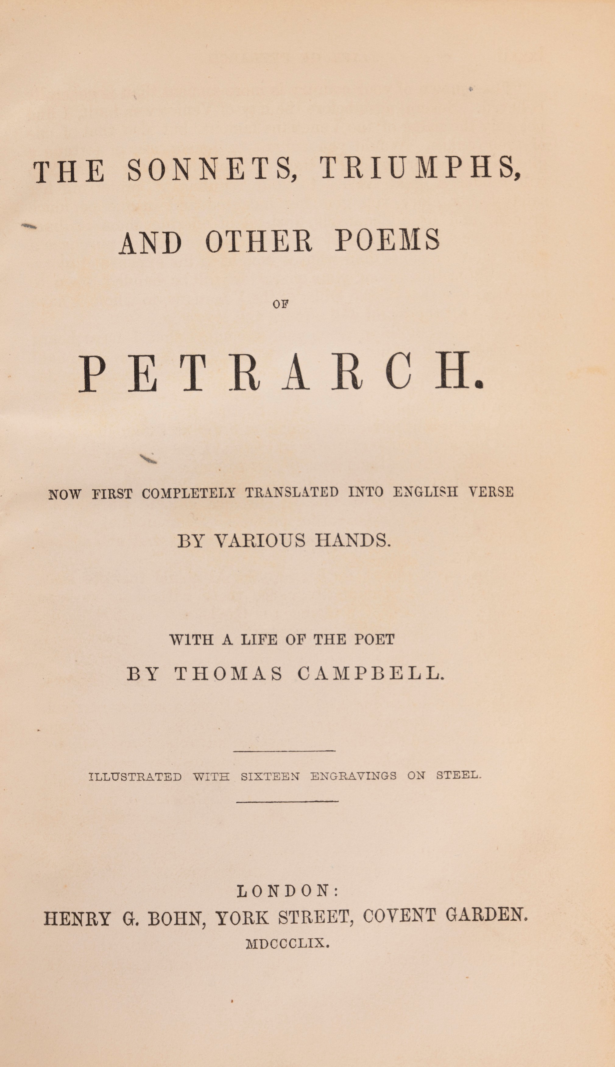 Petrarca, Francesco - The sonnets, Triumphs, and other poems of ...