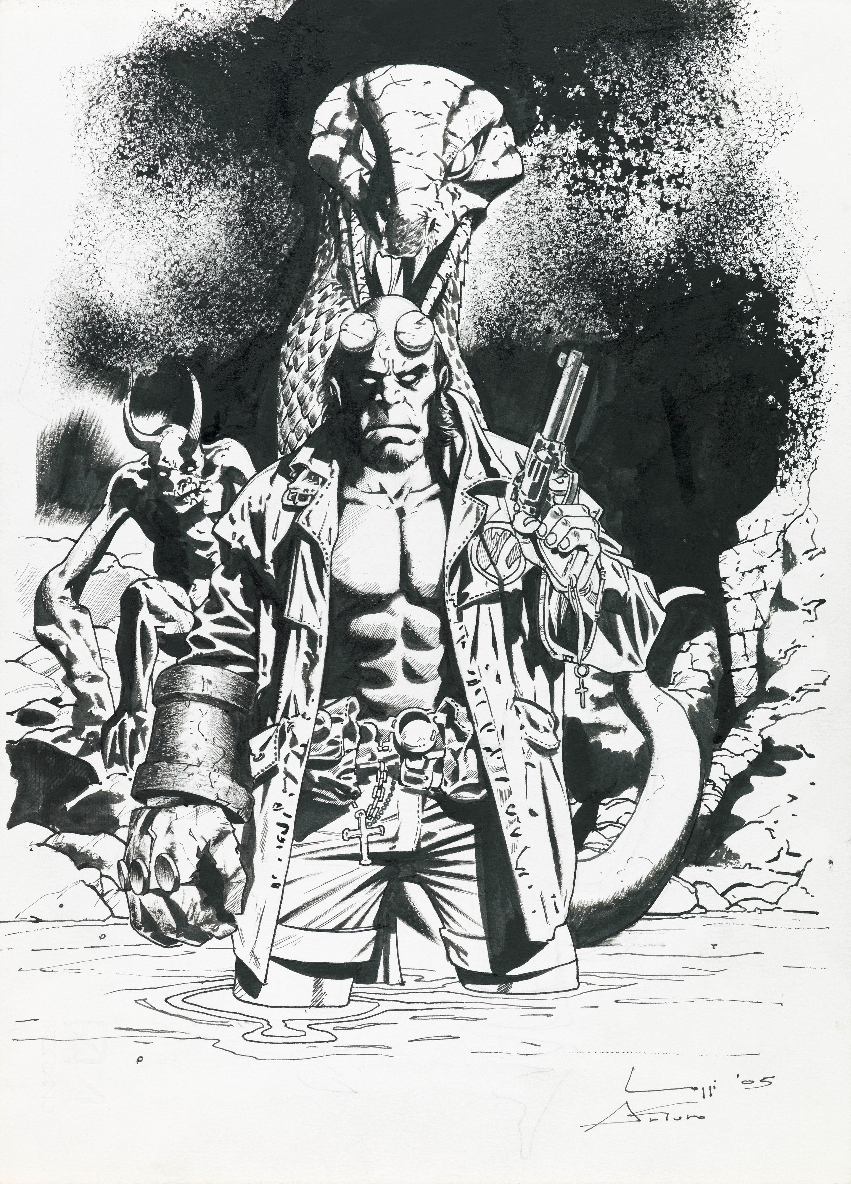 Arturo Lozzi - Hellboy 2005 | The Masters of Comics | Finarte, casa d'aste