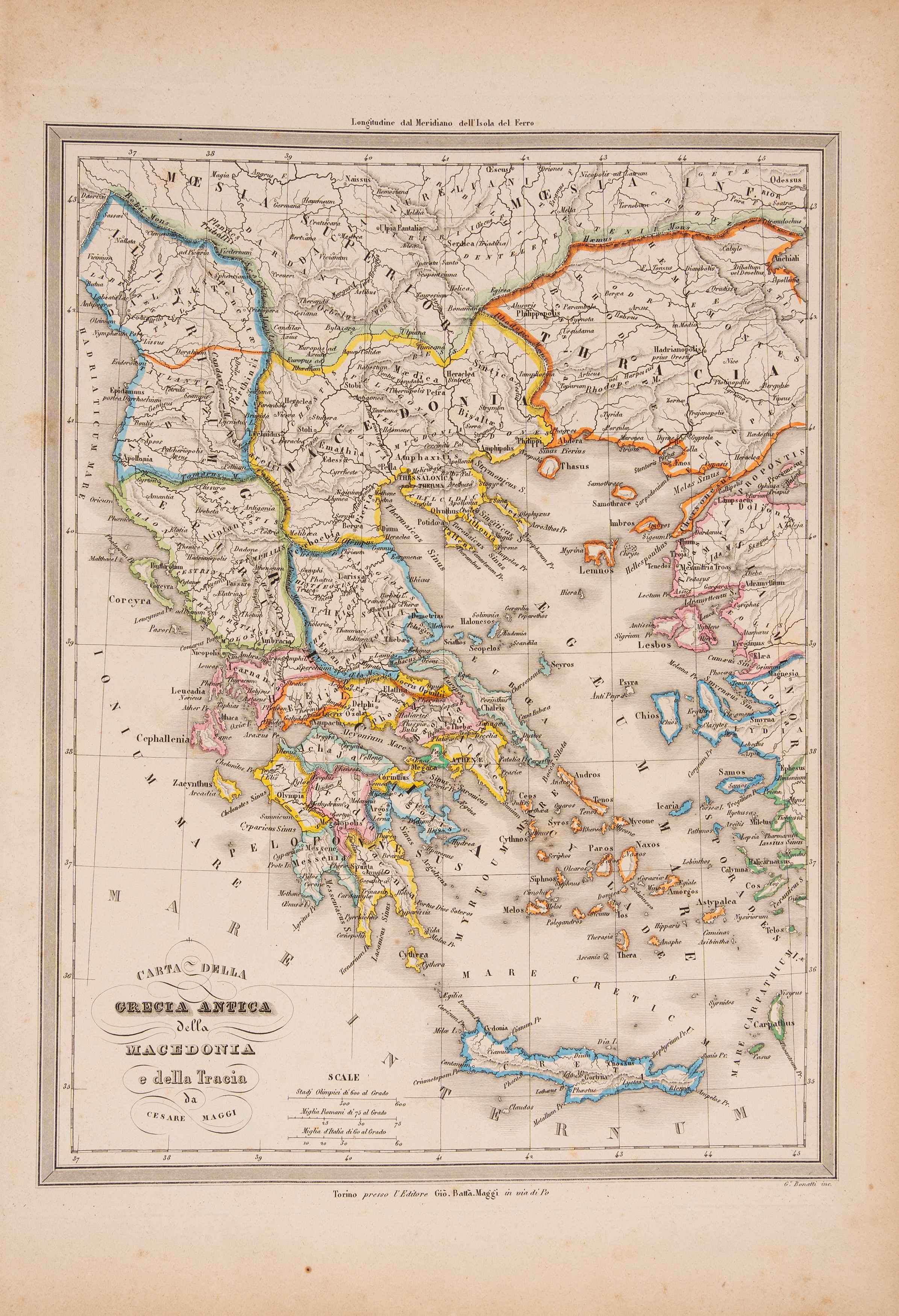 Map of Ancient Greece, Macedonia and Thrace 1848 | EASY COLLECTING ...
