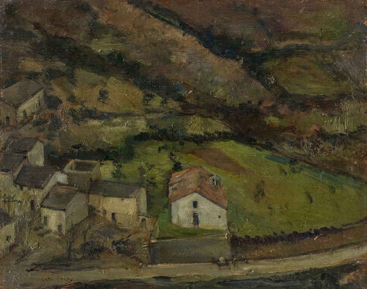 Alberto Carosi - Scorcio di paese | Arte del XIX Secolo | Finarte, casa ...