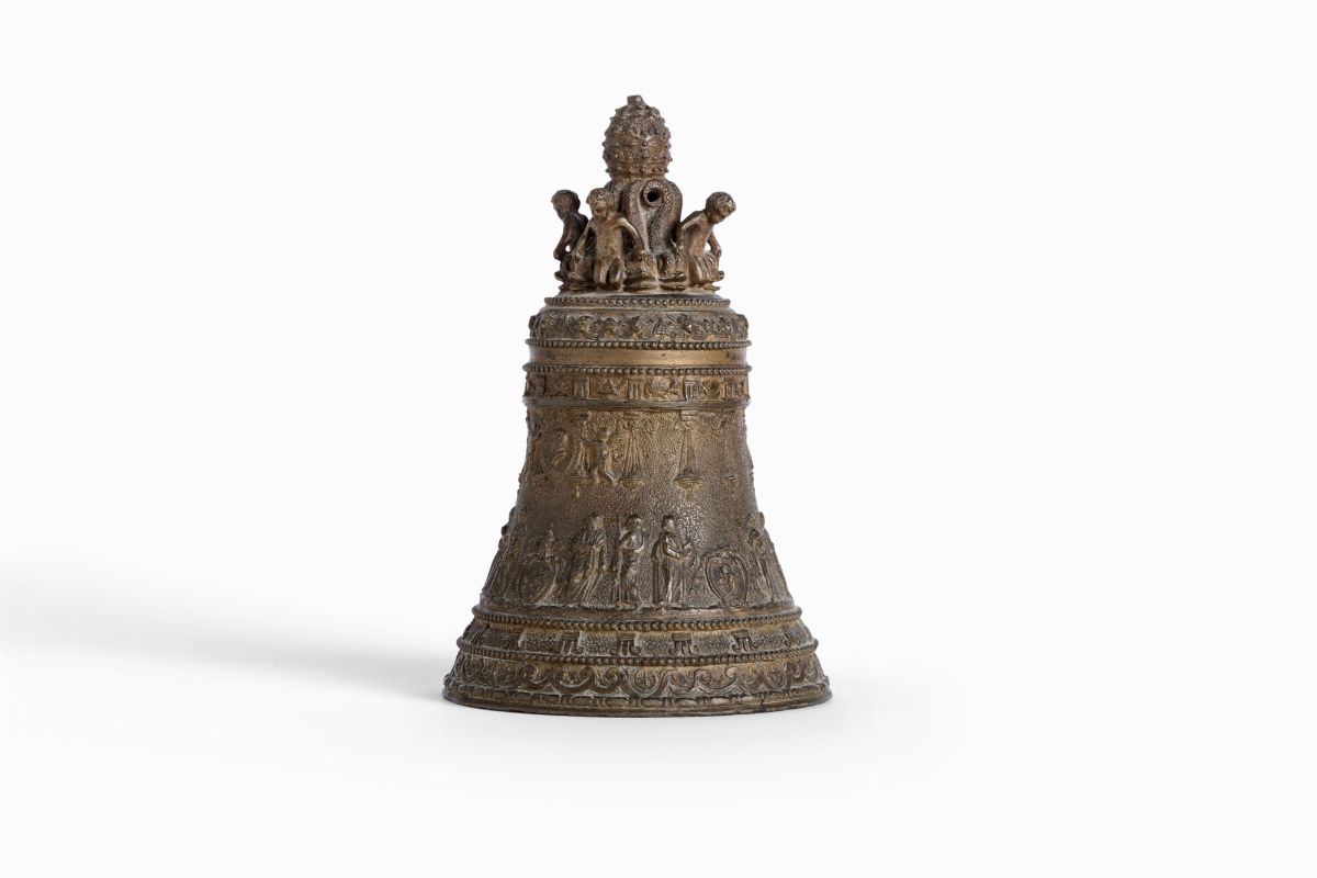 Bronze bell with bas-relief decoration, late 19th - early 20th century ...