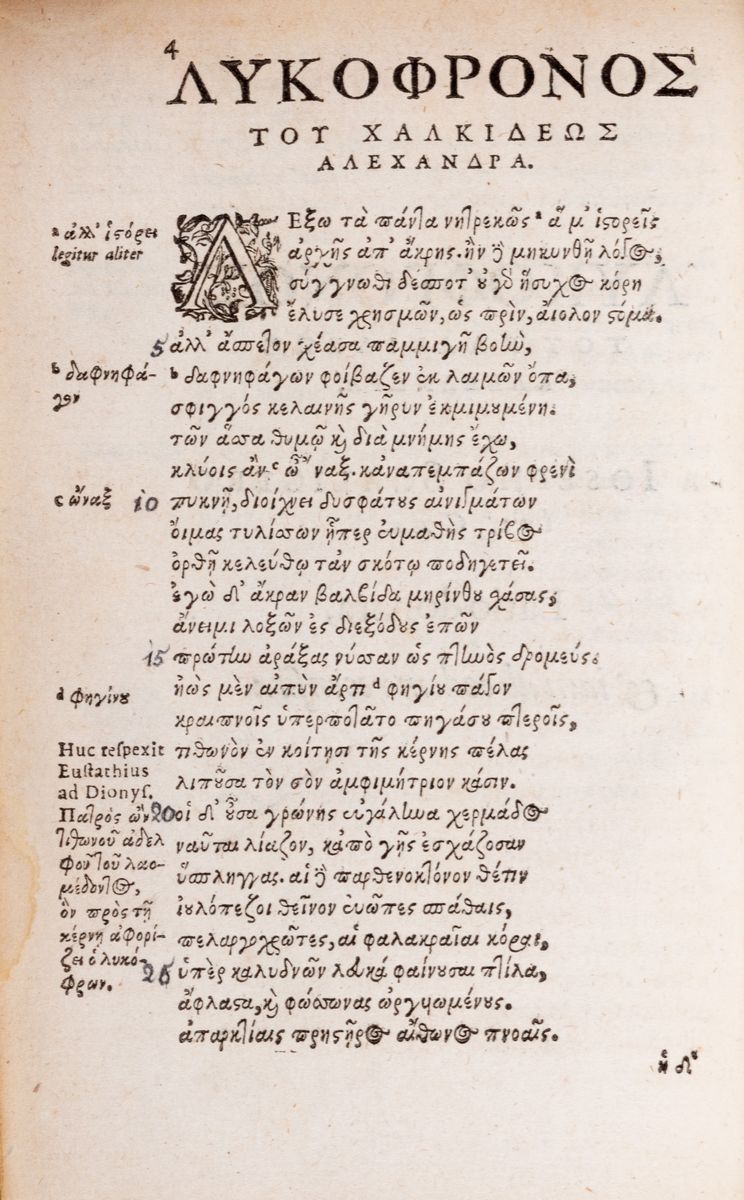 Lycophron - Alexandra. Poëma obscurum 1599 | Libri, Autografi e Stampe ...
