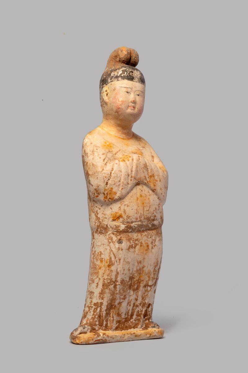 Polychrome terracotta statue depicting "Fat Lady", China Tang Dynasty ...