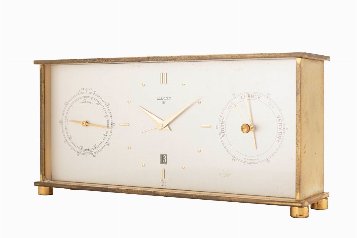 Luxor - Luxor desk clock with alarm, date, thermometer and barometer ...