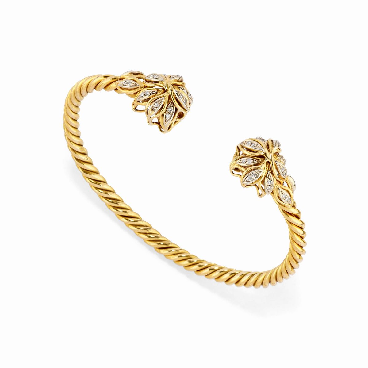 Bracciale in oro giallo 18k e diamanti | Gioielli | Finarte, casa d'aste