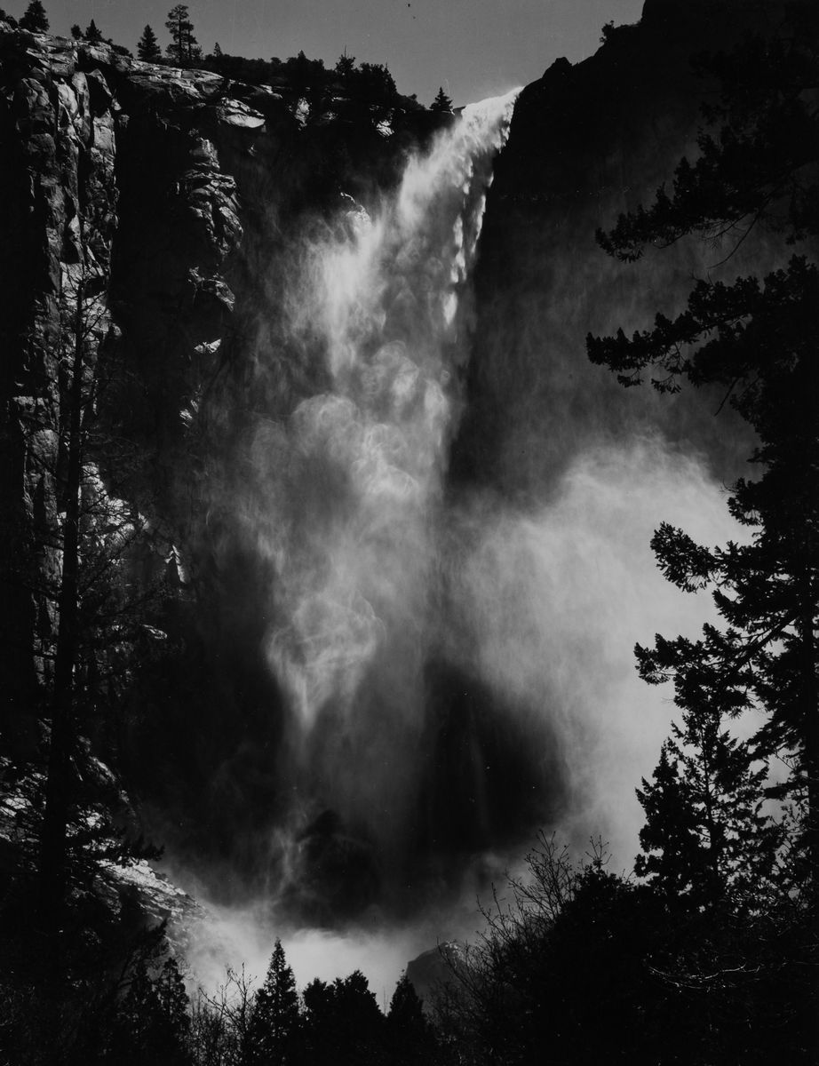 Ansel Adams - Bridalveil Fall, Yosemite National Park, California 1927 ...