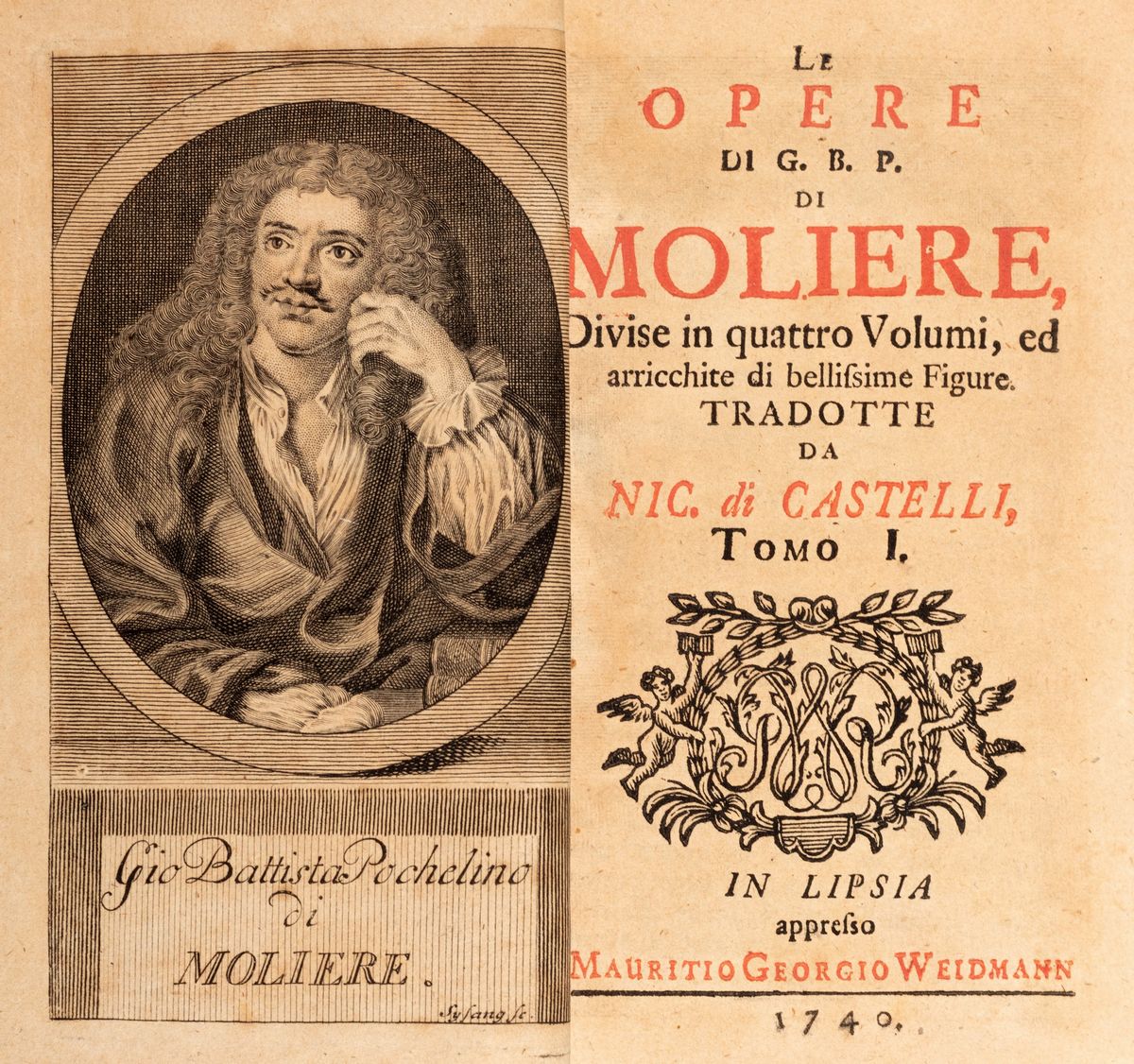 Francois de Molière - Le opere [...] divise in quattro volumi, ed ...