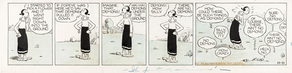 Elzie Segar - Popeye - It's practically unanimous 1938 | Original Comic ...