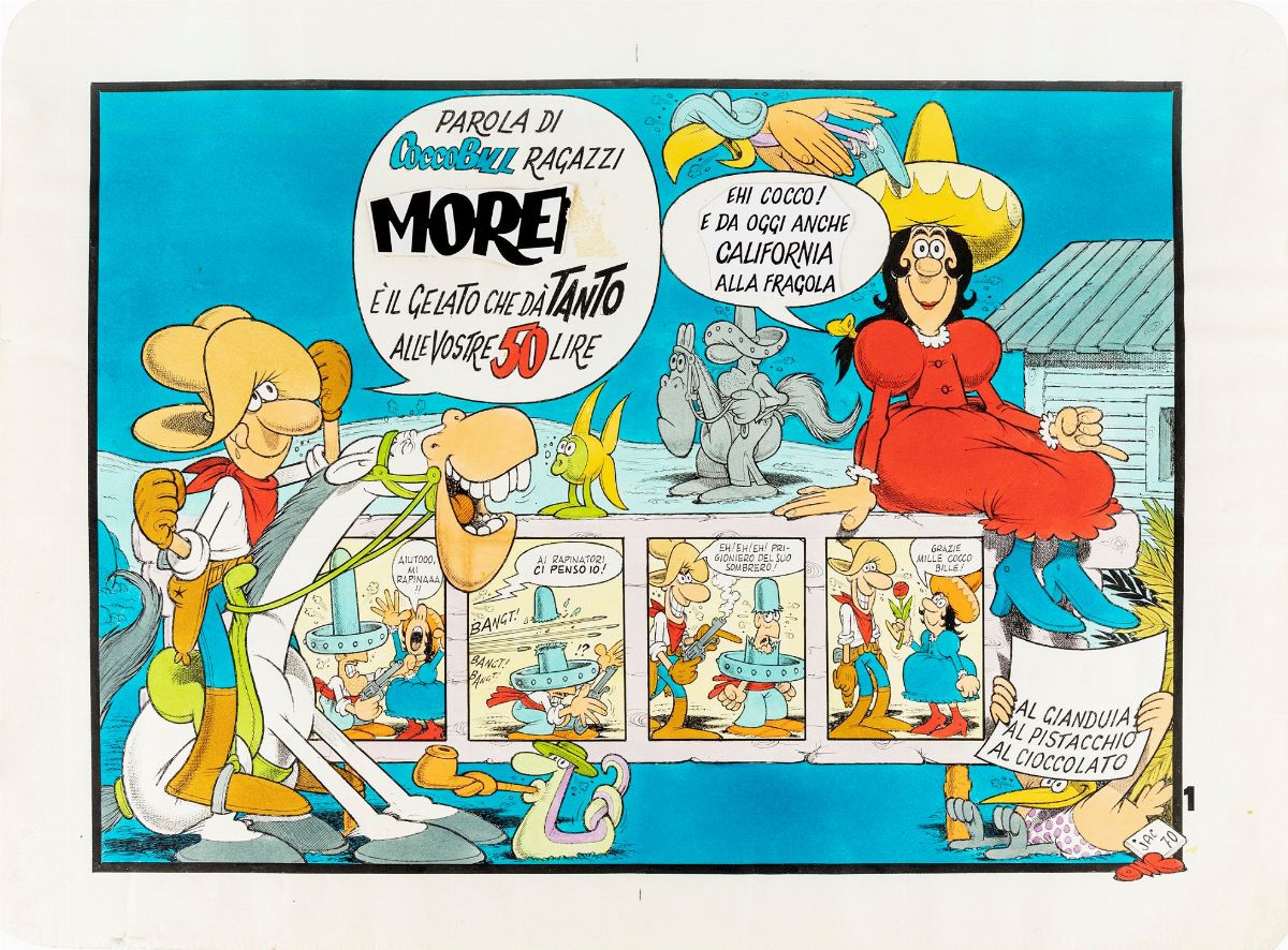 Benito Jacovitti - Cocco Bill: gelato Moreno 1970 | Fumetti: Tavole e ...