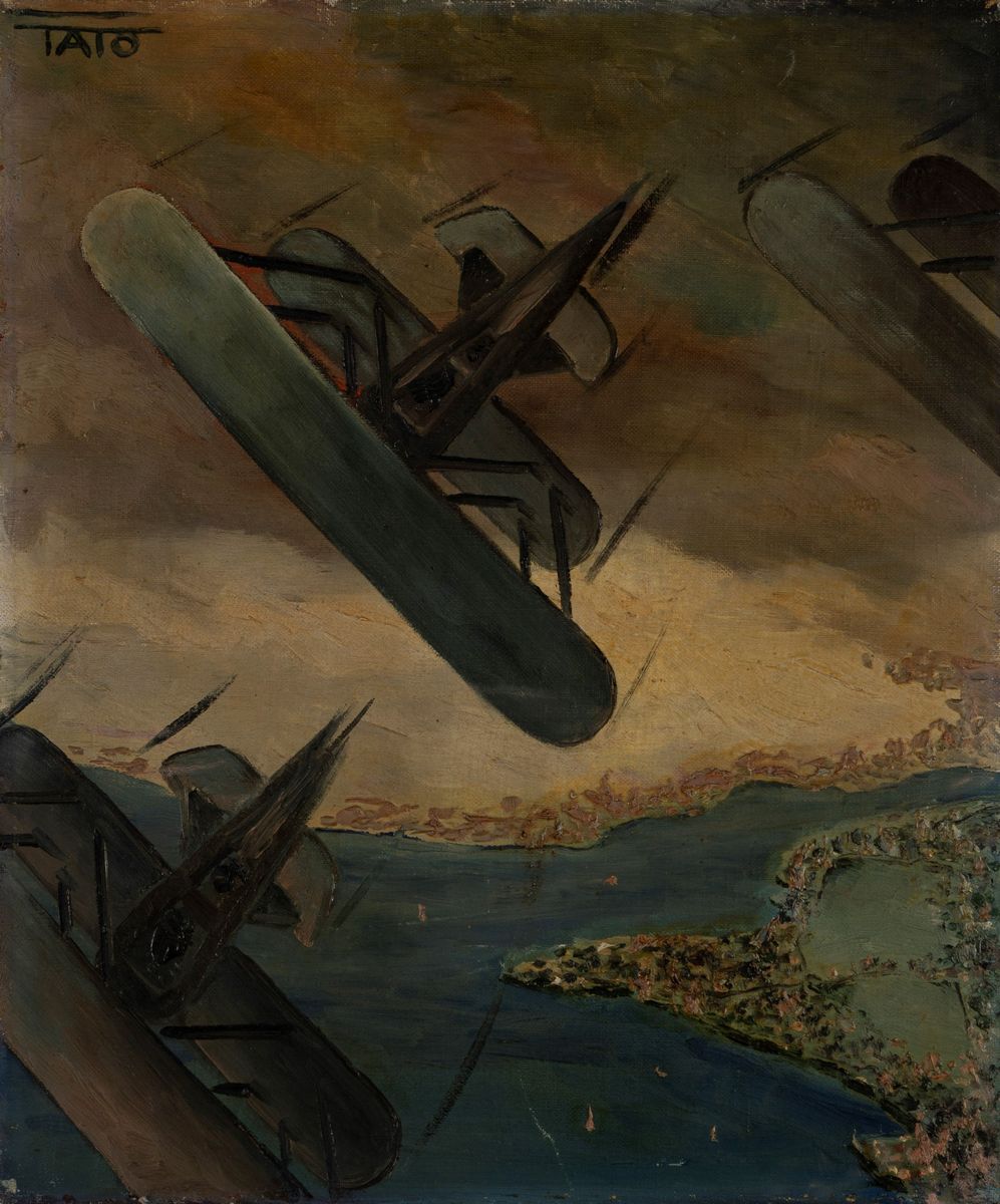 Tato (Guglielmo Sansoni) - Aerei in volo fine anni '30 | Arte Moderna e ...