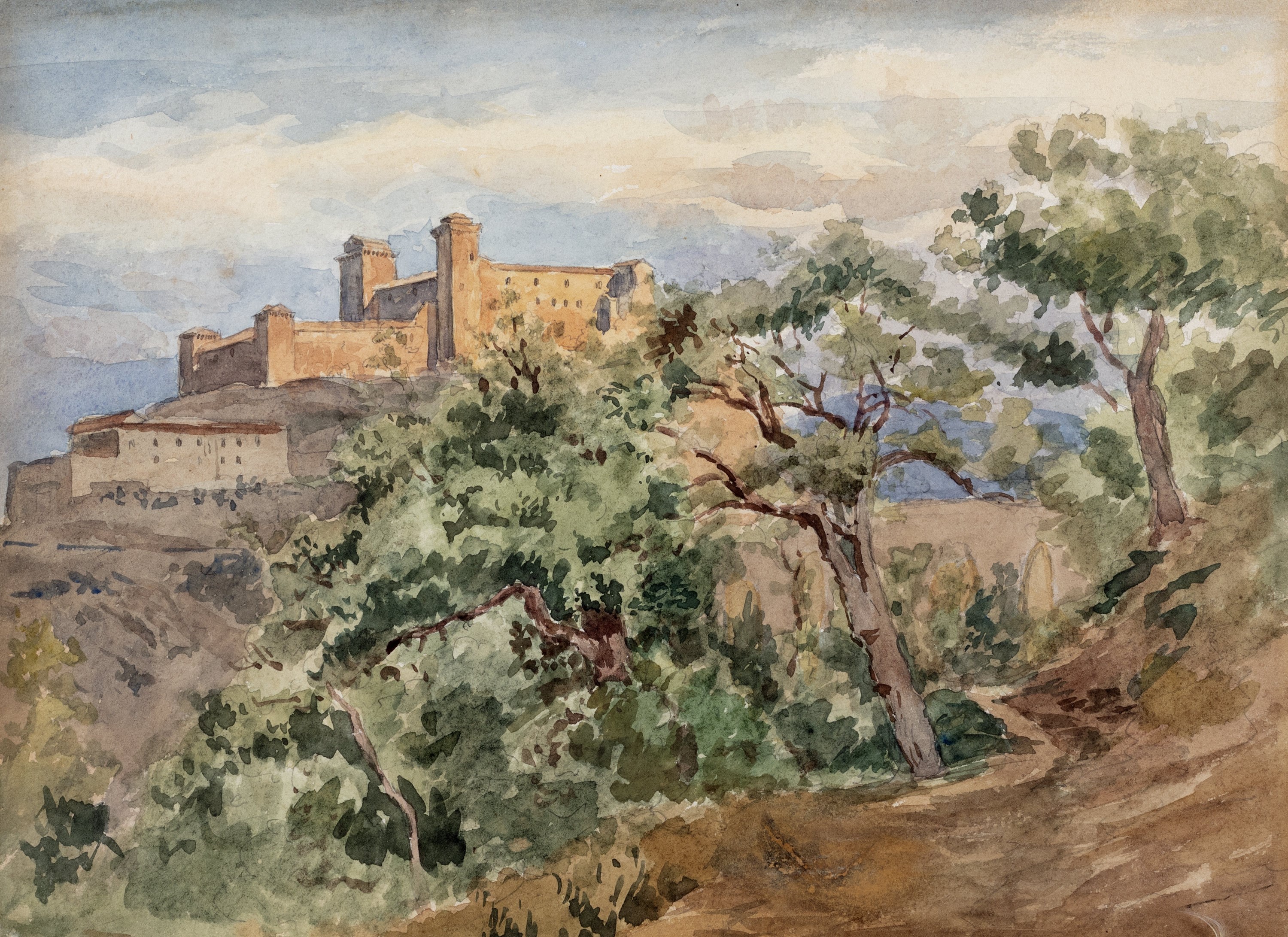 Giuseppe Haimann - Spoleto, the Rocca Albornoz | 19th and 20th Century ...