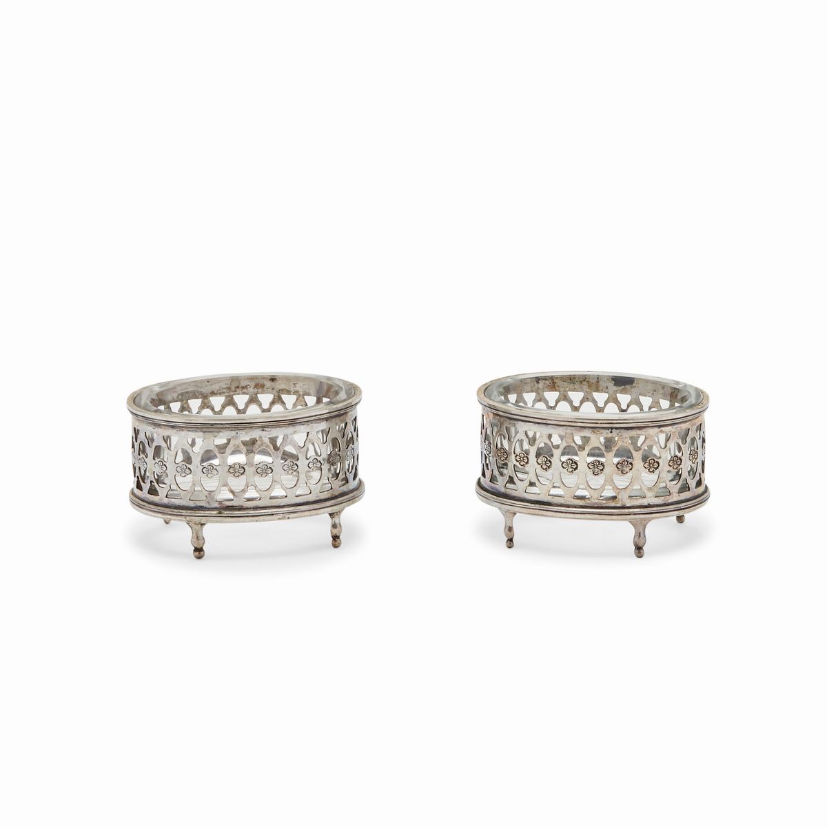 Buccellati - Two silver and glass salt shakers, Buccellati, Italy, 20th ...