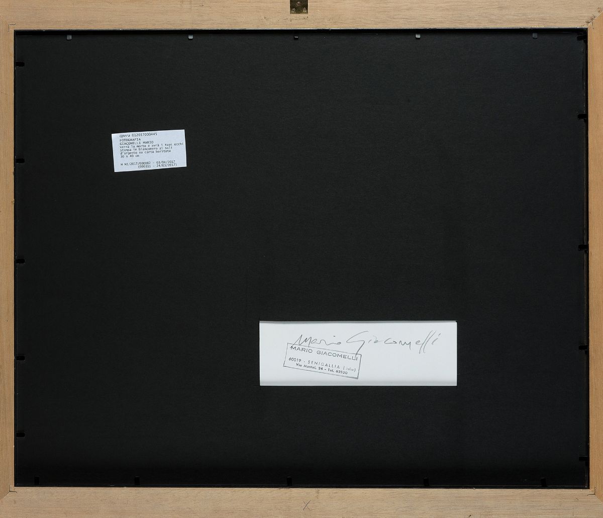 Mario Giacomelli - Verrà la morte e avrà i tuoi occhi Stamp ...