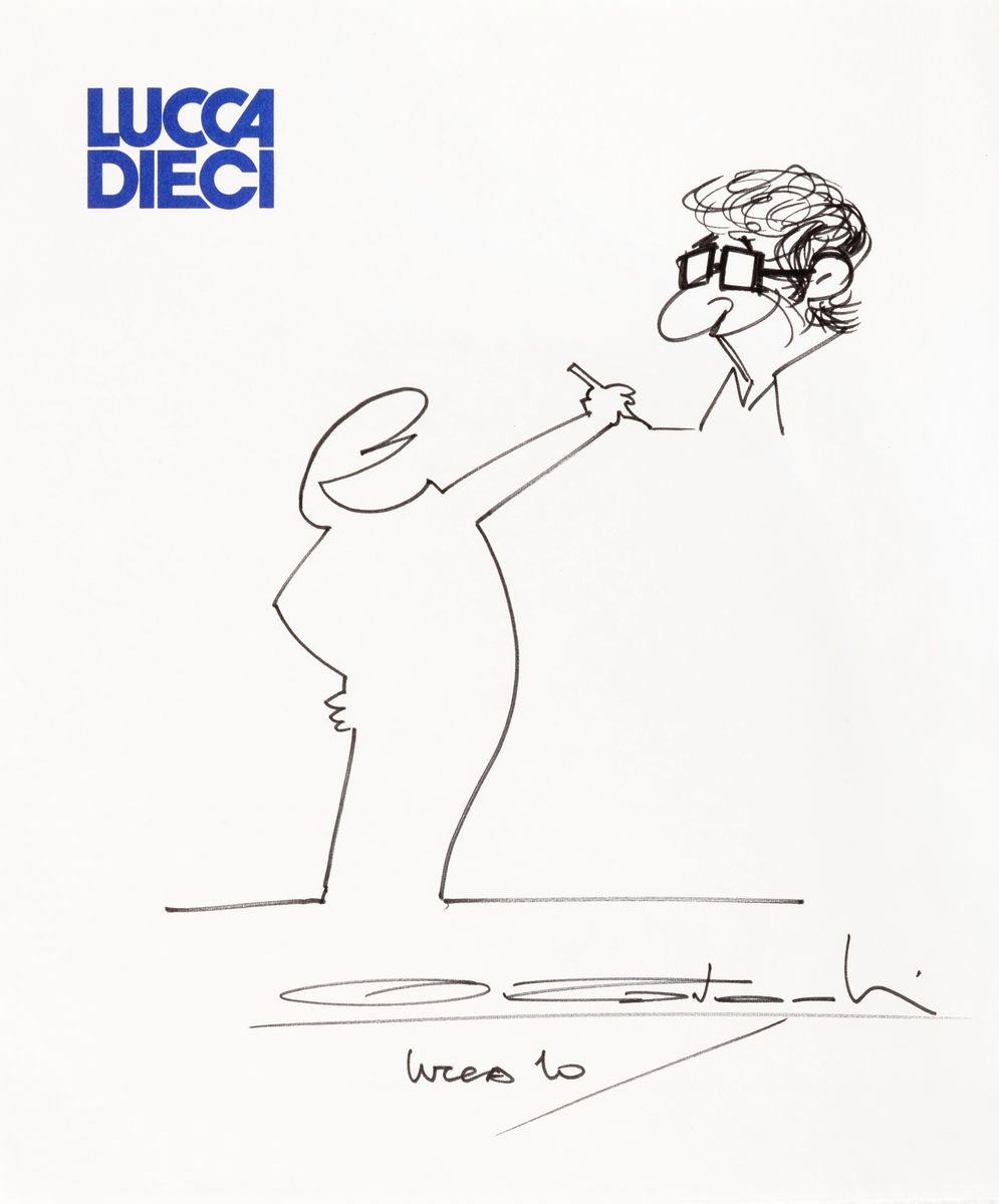 Osvaldo Cavandoli - Autoritratto con la Linea 1974 | Fumetti: Tavole e ...