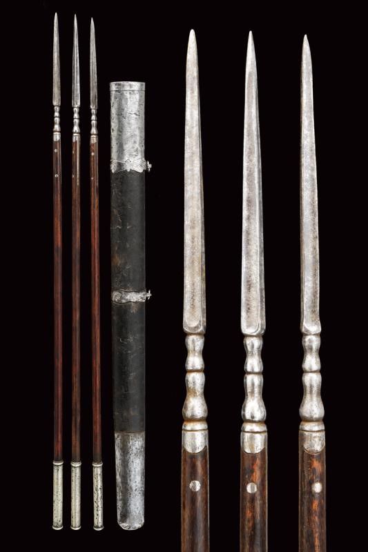 A very rare jarid set with three throwing darts and scabbard | Rare and ...