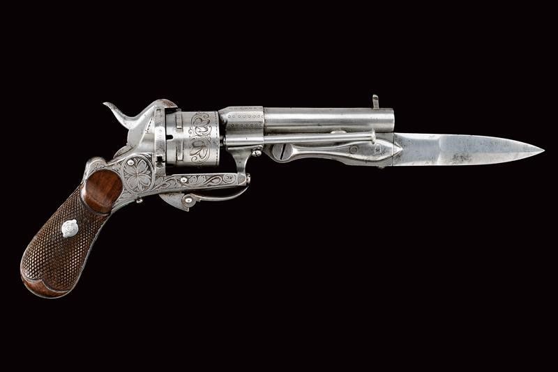 Bel revolver a spillo con coltello pieghevole | Armi Antiche, Armature ... Bel revolver a spillo con coltello pieghevole | Armi Antiche, Armature ...