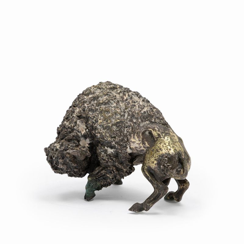 Mario Cerreti - A silver bison, Italy, 20th Century, Mario Cerreti ...