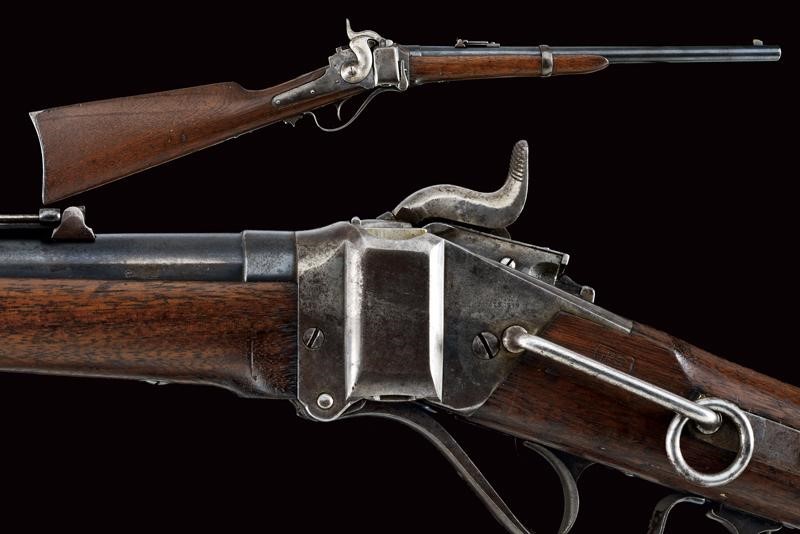 A Sharps New Model carbine converted to metallic cartridge third ...