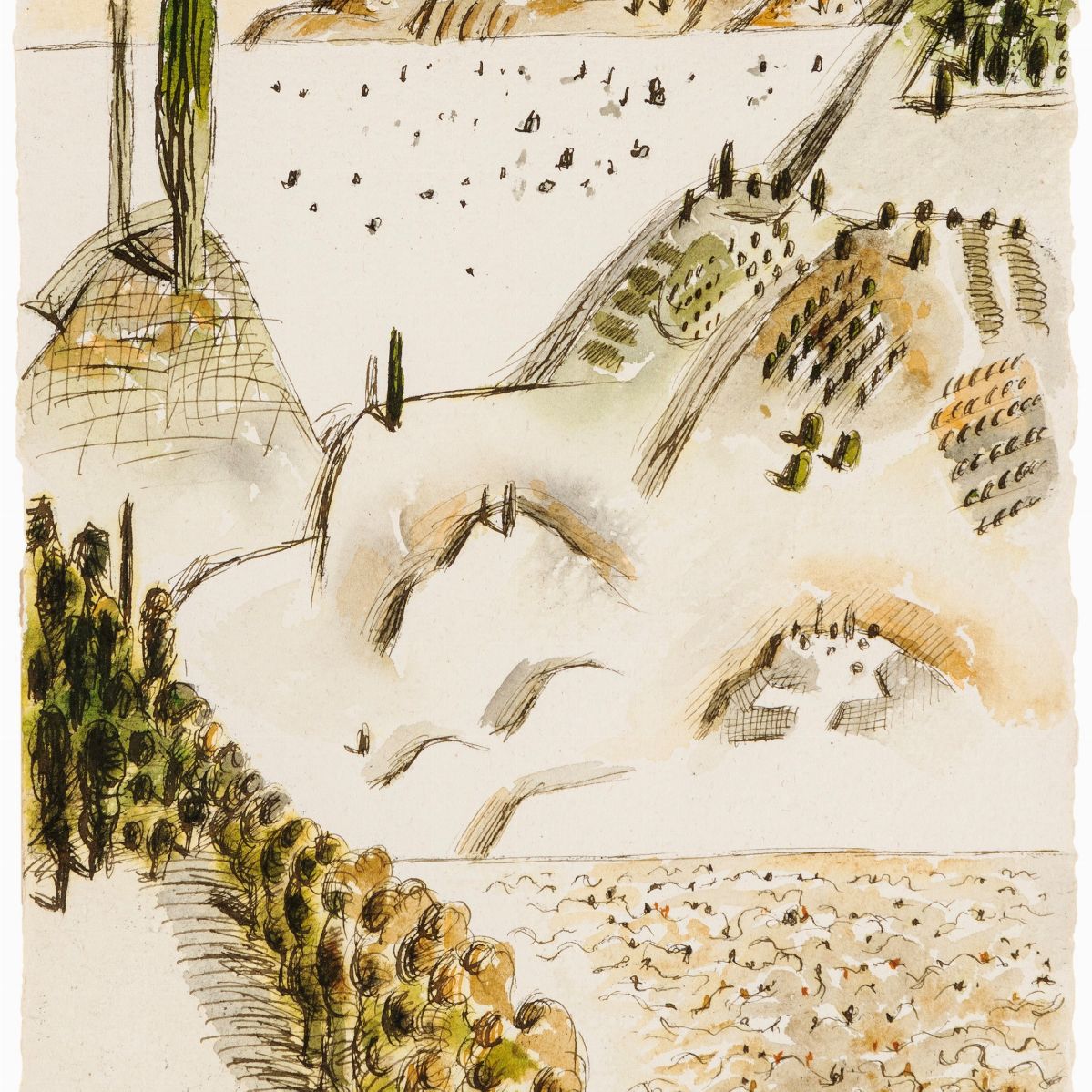 Tullio Pericoli - Veduta 2000 | Modern & Contemporary Art | Finarte ...