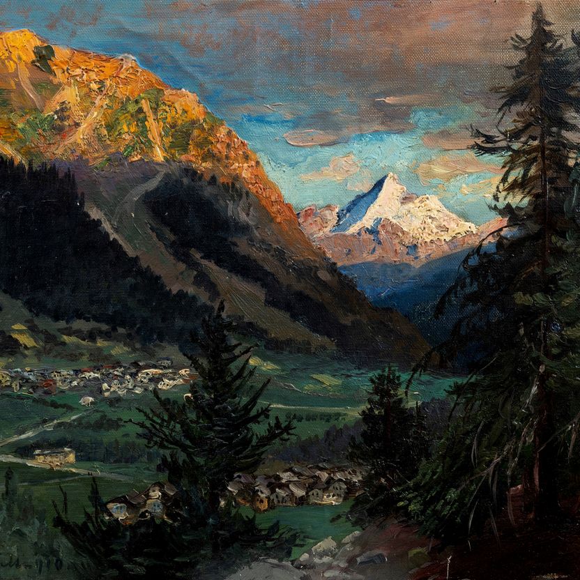 Giulio Romano Vercelli - Veduta alpina 1910 | Arte Figurativa tra XIX e ...