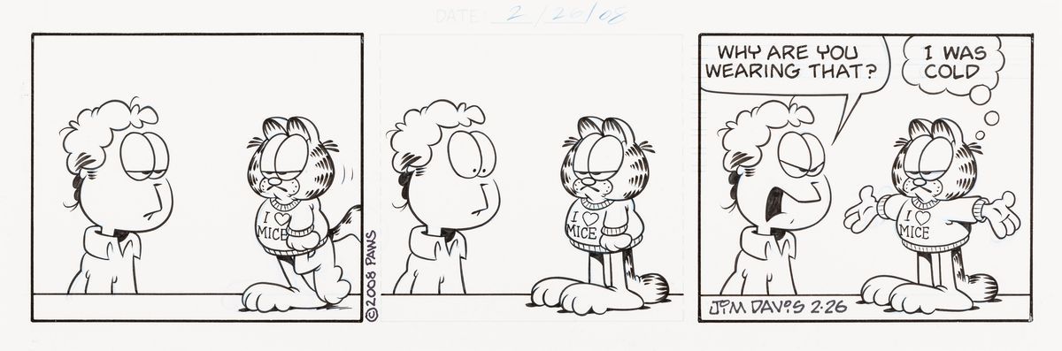 Jim Davis - Garfield 26/02/2008 | Original Comic Arts & Illustrations ...