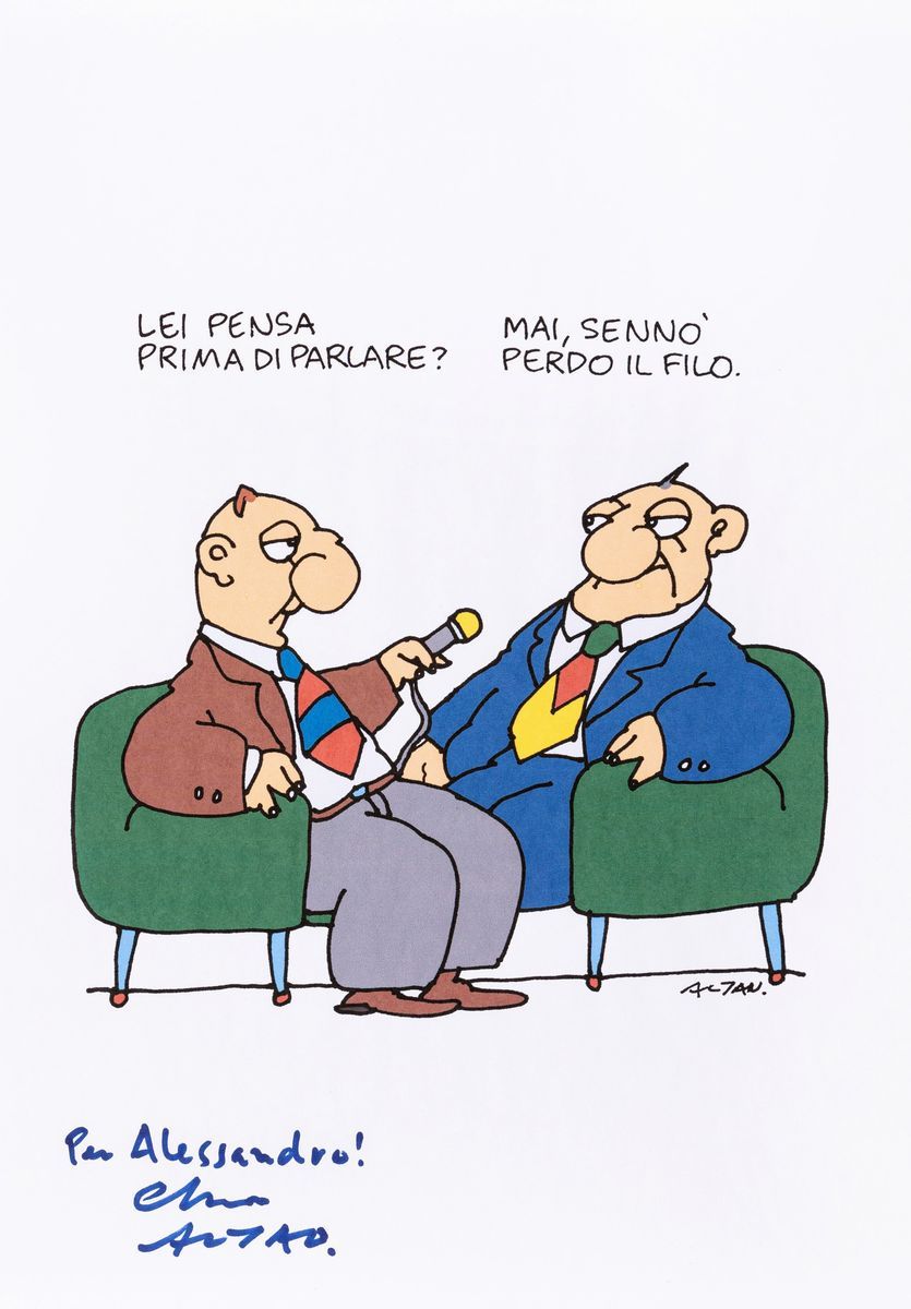 Francesco Tullio Altan - Lei pensa prima di parlare? 2010 | Original Comic Arts & Illustrations ...