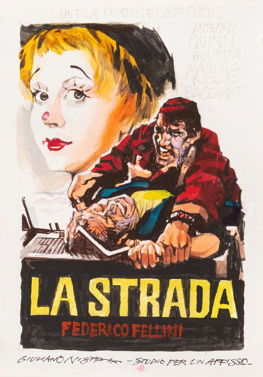Giuliano Nistri - La strada 1954 | Bozzetti cinematografici | Finarte, casa d'aste